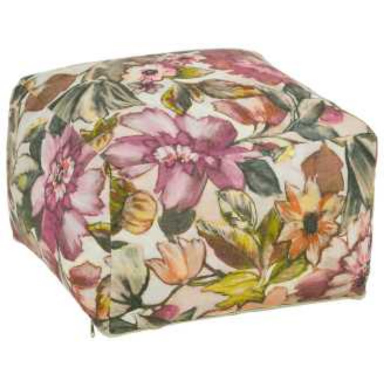 ClassicLiving Adelanto 35Cm Wide Square Floral Pouffe Ottoman | Wayfair.co.uk